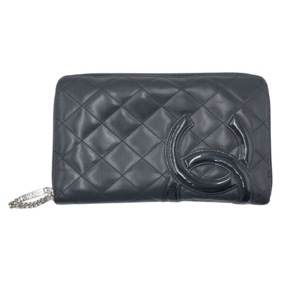 CHANEL | Bags | Chanel Cambon Coco Mark Leather Long Wallet | Poshmark